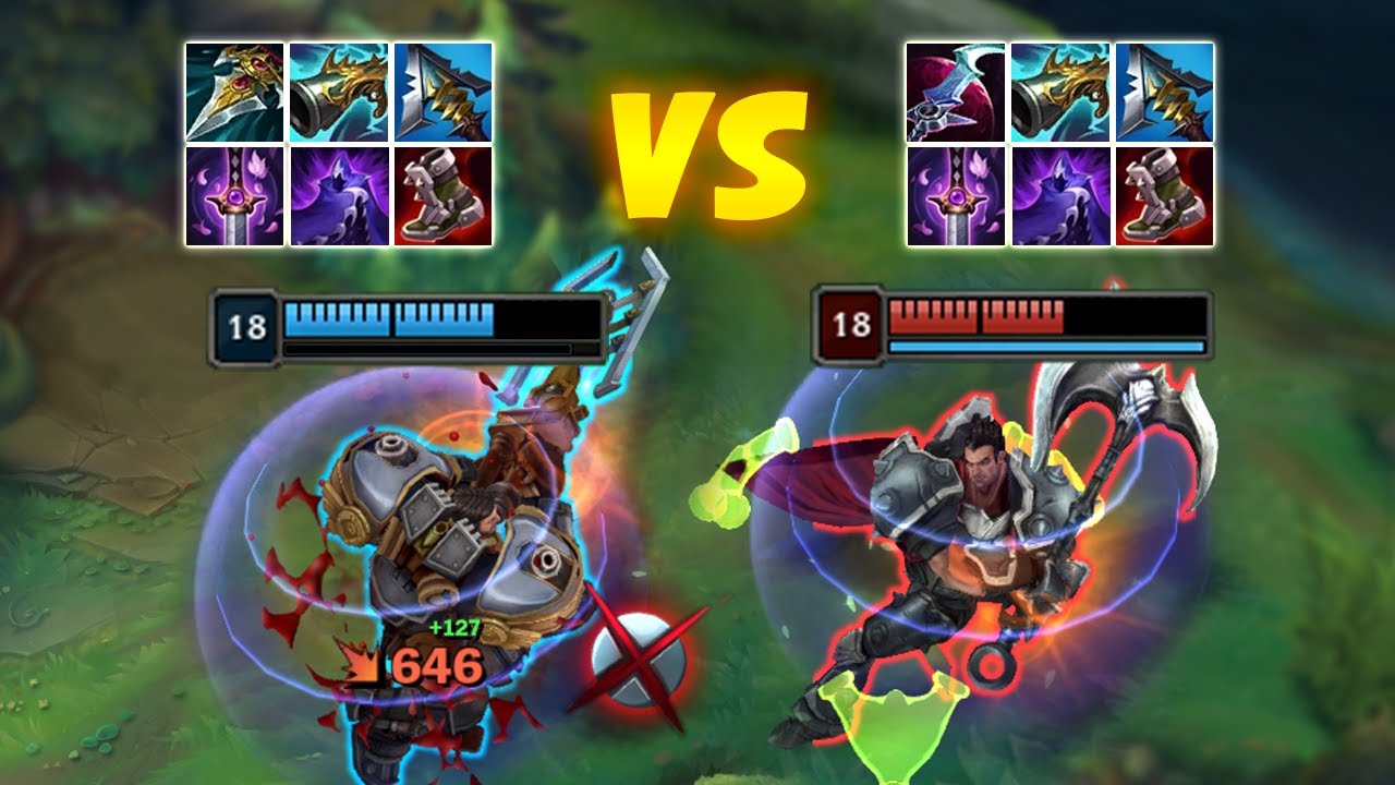 Lethality GAREN vs DARIUS Full Build Fights (League of Legends) - YouTube