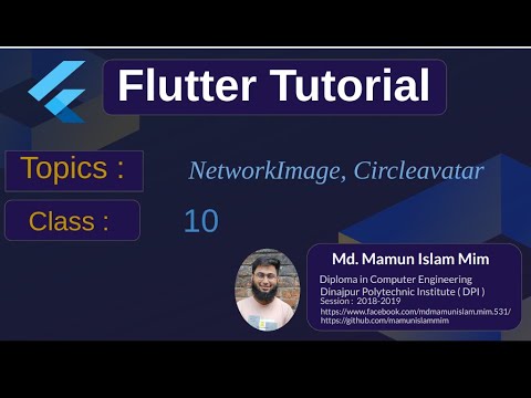 10- Flutter বাংলা টিউটোরিয়াল পর্ব 10 || How to take Image from Network/internet || CircleAvatar ...