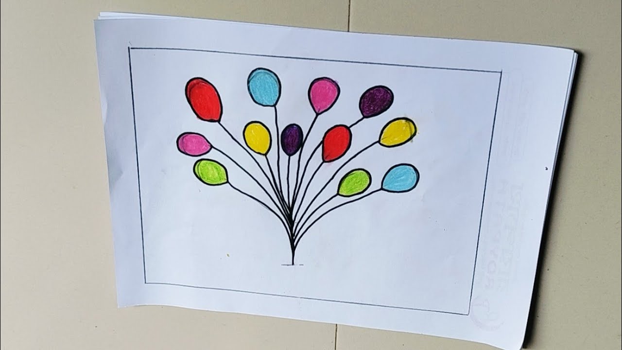 Balloon drawing design//How to make a balloon drawing ideas// - YouTube