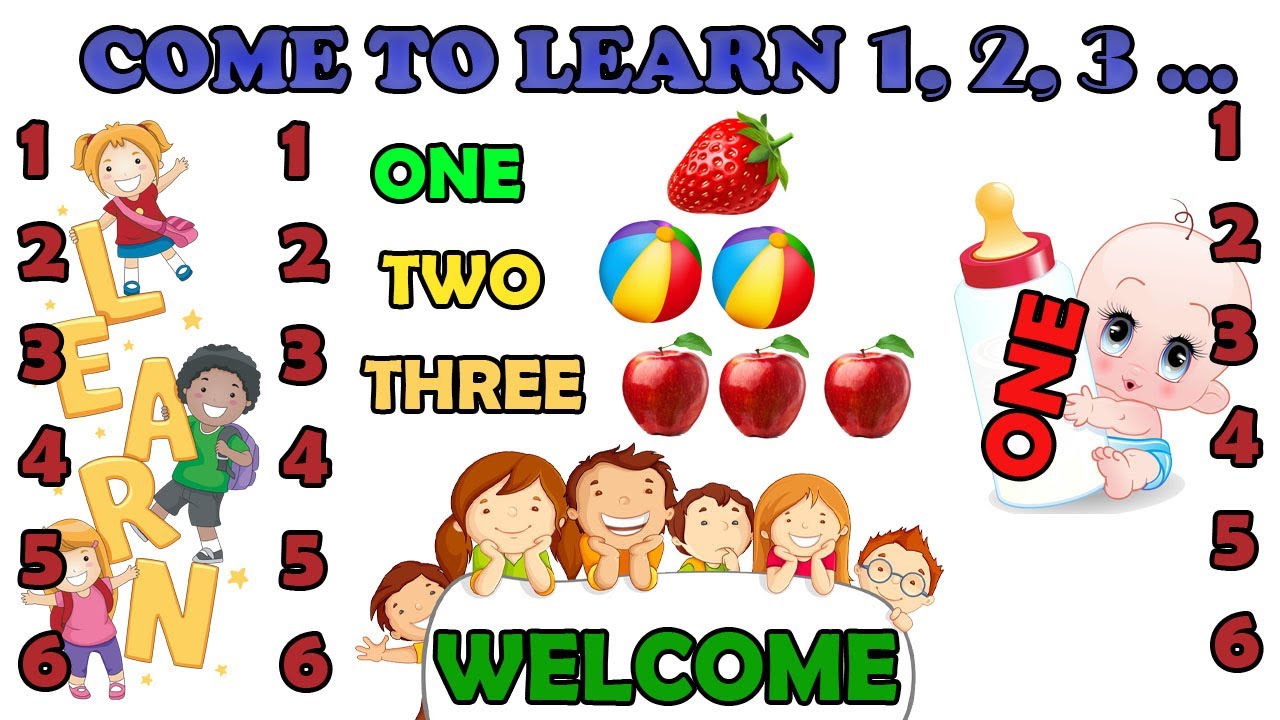 Learn 1 2 3| 1 2 3 With Image |1 2 3 Song | One Two Three | 1 2 3 In ...