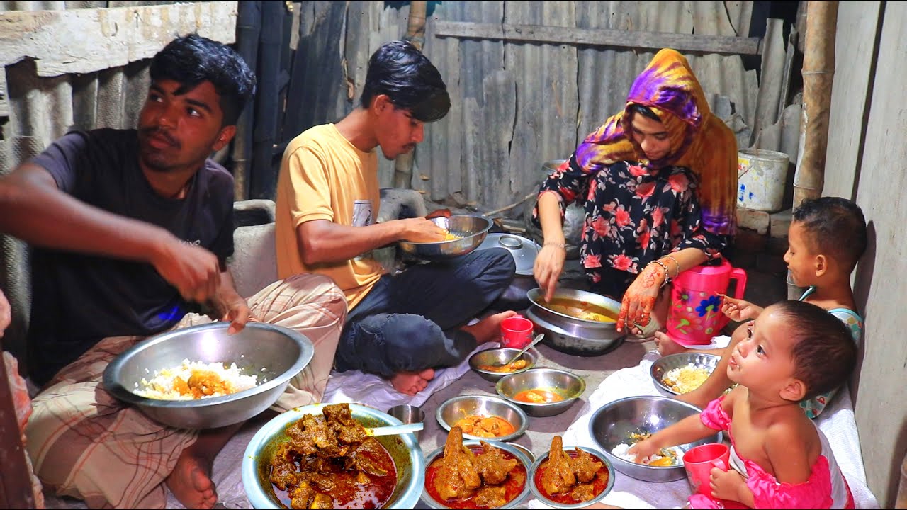 Rural family happy time eating show || Daily Routine Village Life in ...