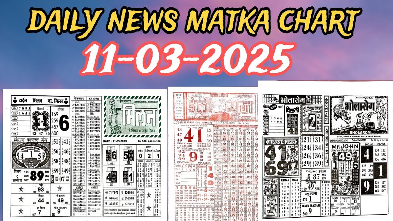 Daily news matka chart 11-03-2025 | satta matka - YouTube