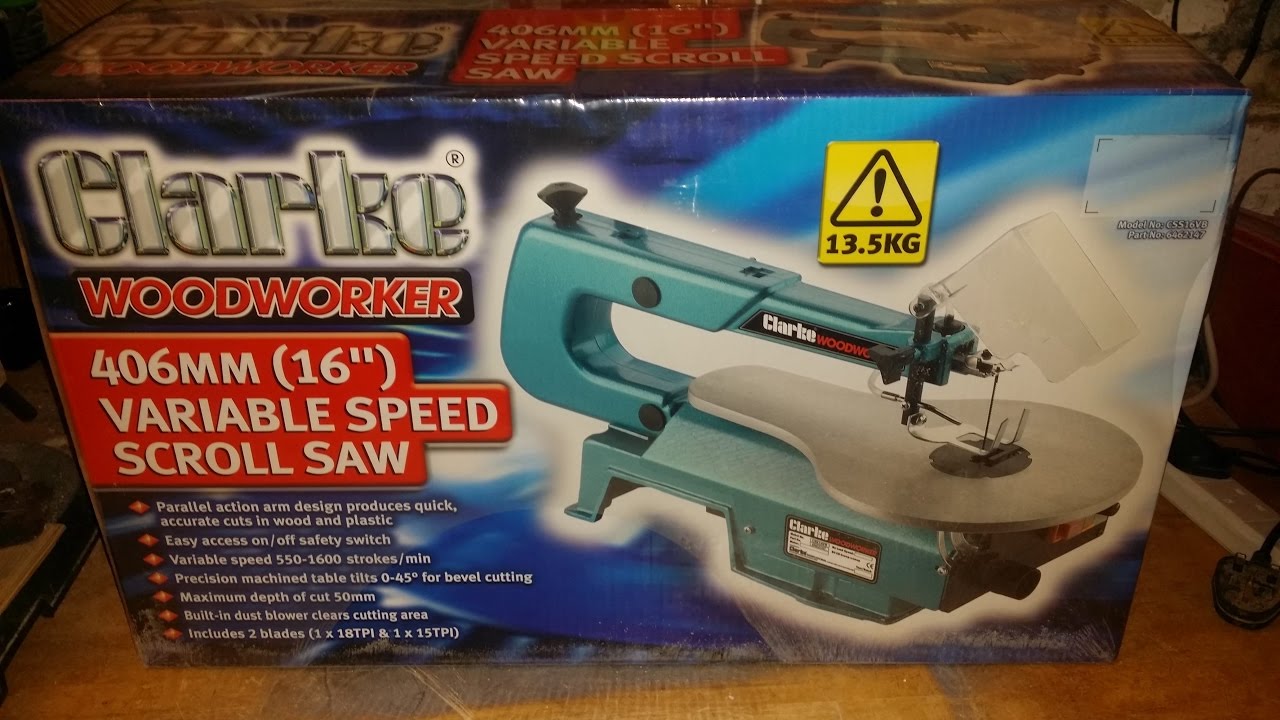 Scroll saw unboxing clarke woodworker css16vb - YouTube