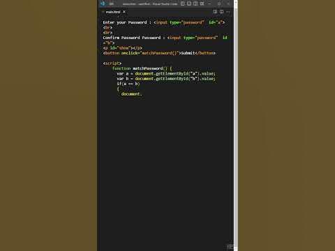 Password Validation In JavaScript | Confirm Password validation In ...