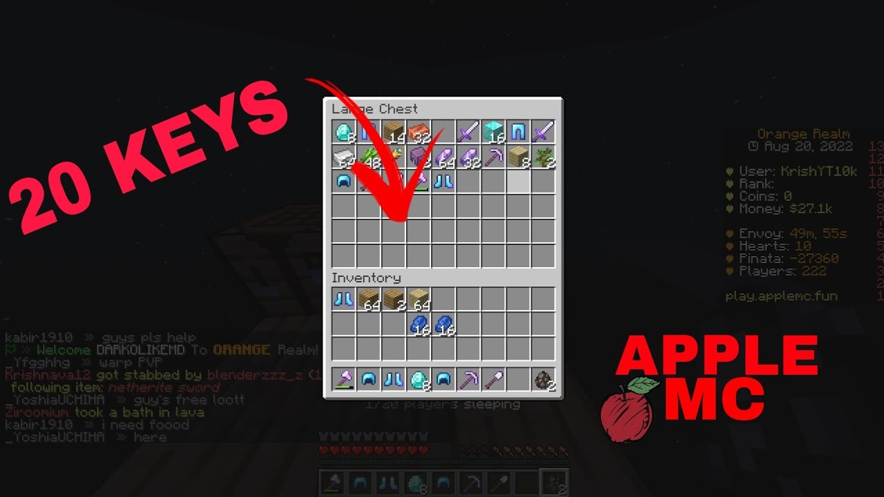 I Opened 20 VOTE CRATE!!! in Apple mc Server | apple mc minecraft ...