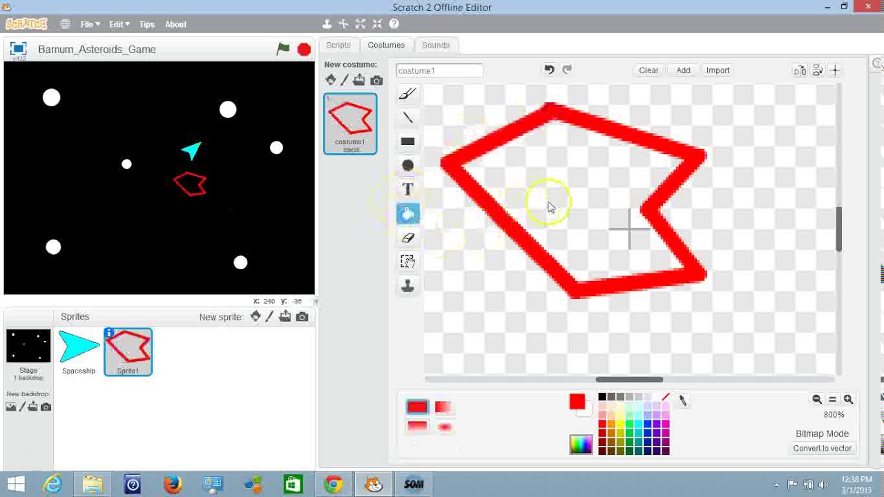 Scratch - Make an Asteroids Game - 05 - Creating Enemies - YouTube