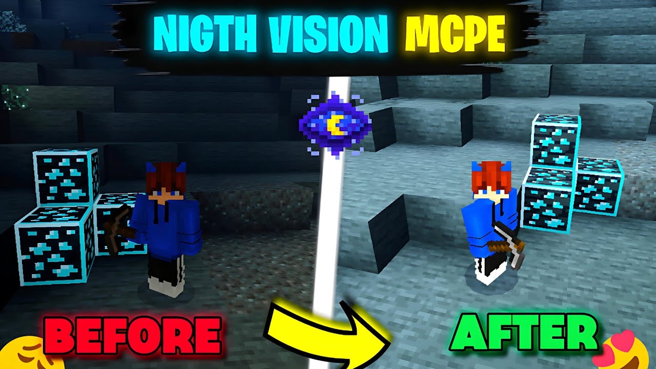 Best FullBright NIGHT VISION Mod For MCPE 1.21+🔥| Night Vision For ...