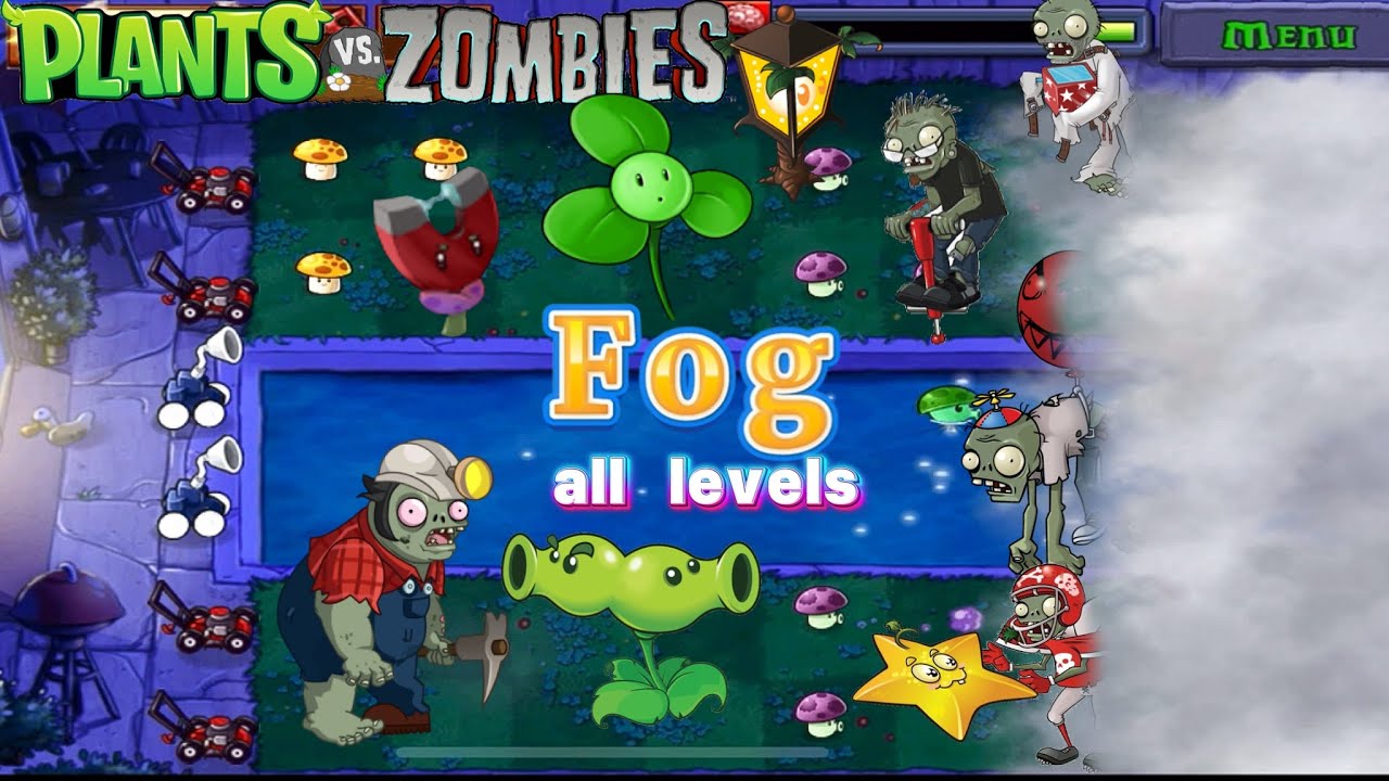 Plants vs zombies: FOG (all levels) digger - YouTube