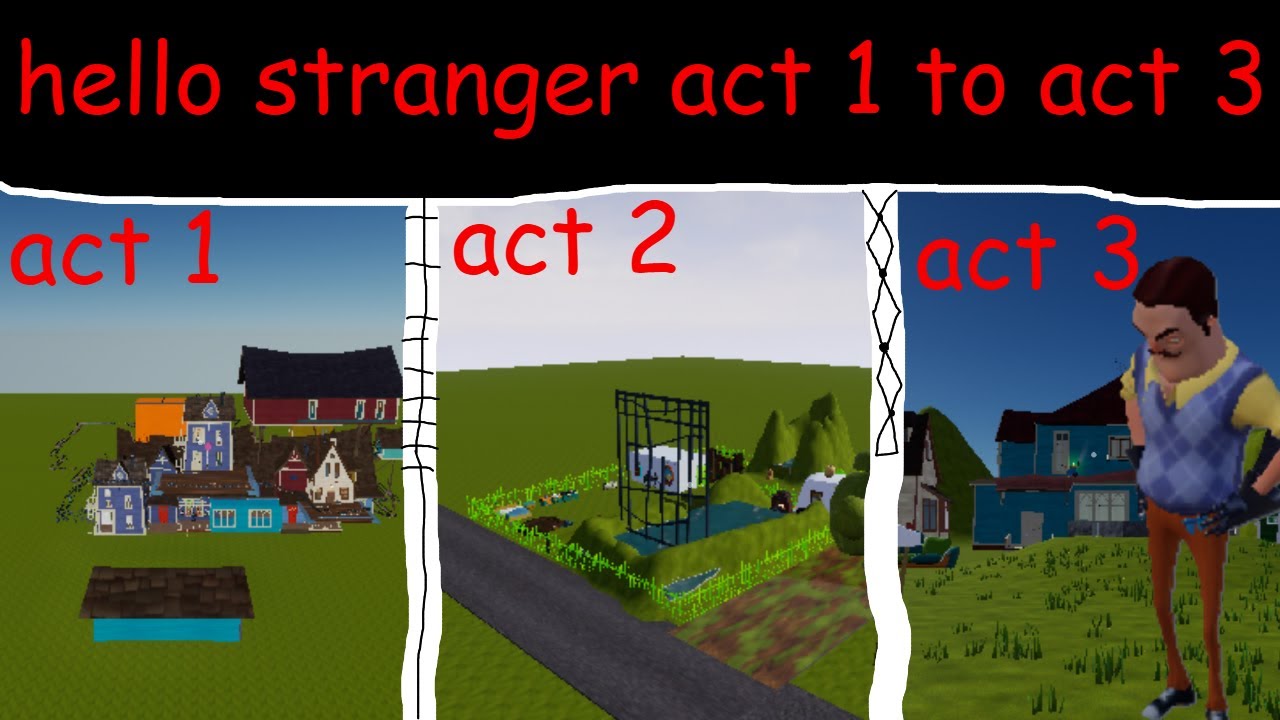 Hello Neighbor mod hello stranger act 1 to act 3 - YouTube