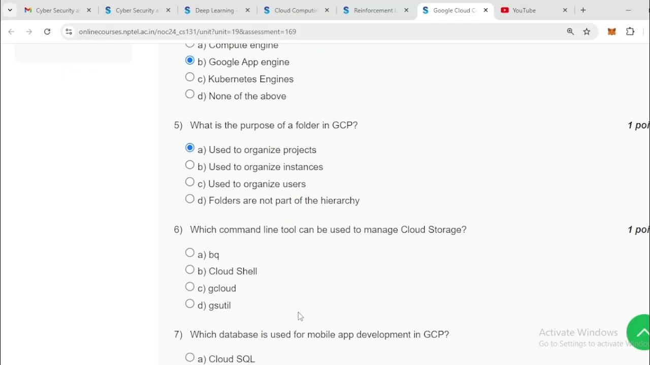 Google Cloud Computing Foundations|week 1 Nptel Assignment solutions 2024 - YouTube