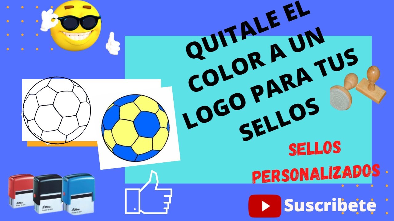 fabrica de sellos, como quitar el color a un logo - YouTube