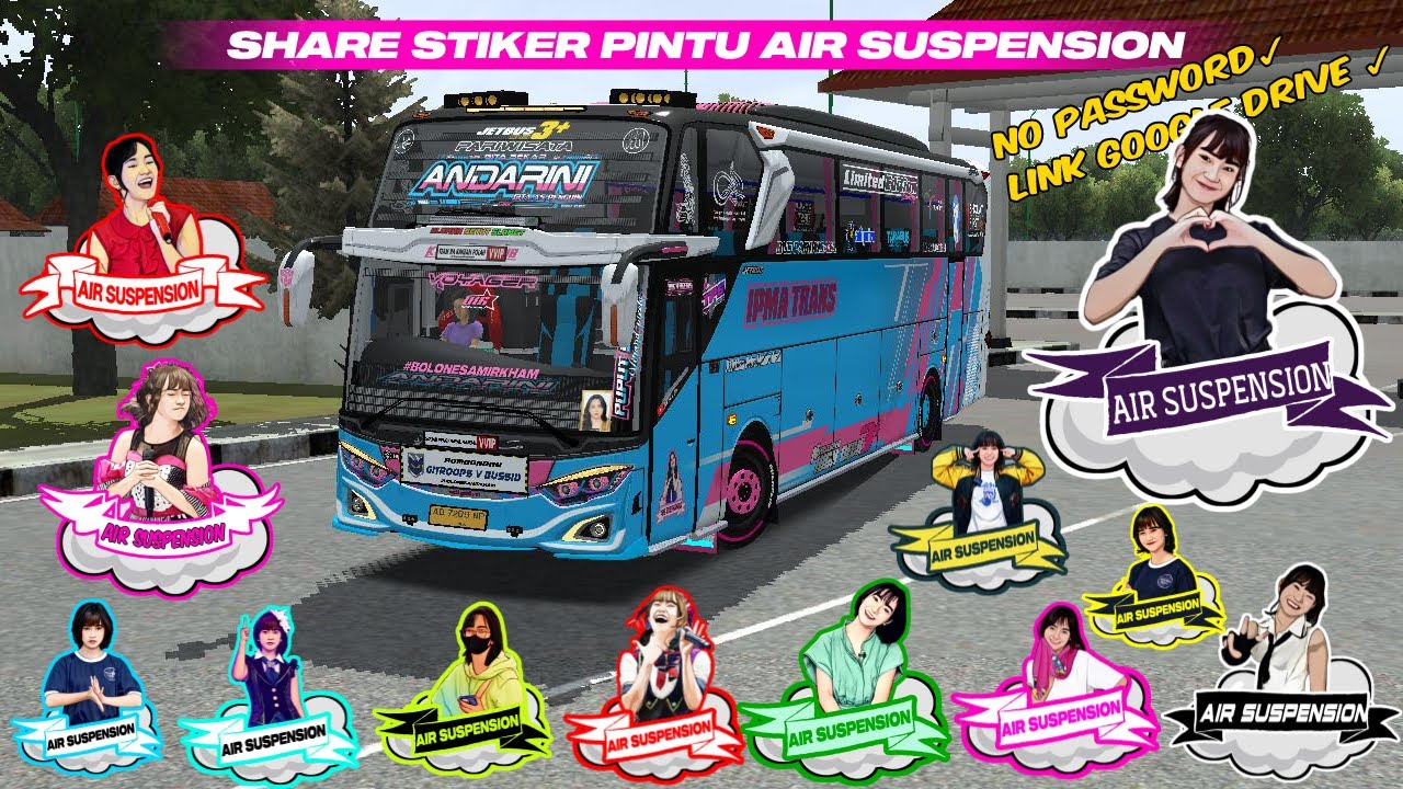 MENTAHAN LIVERY BUSSID TERBARU 2024||SHARE MENTAHAN STIKER PINTU AIR ...