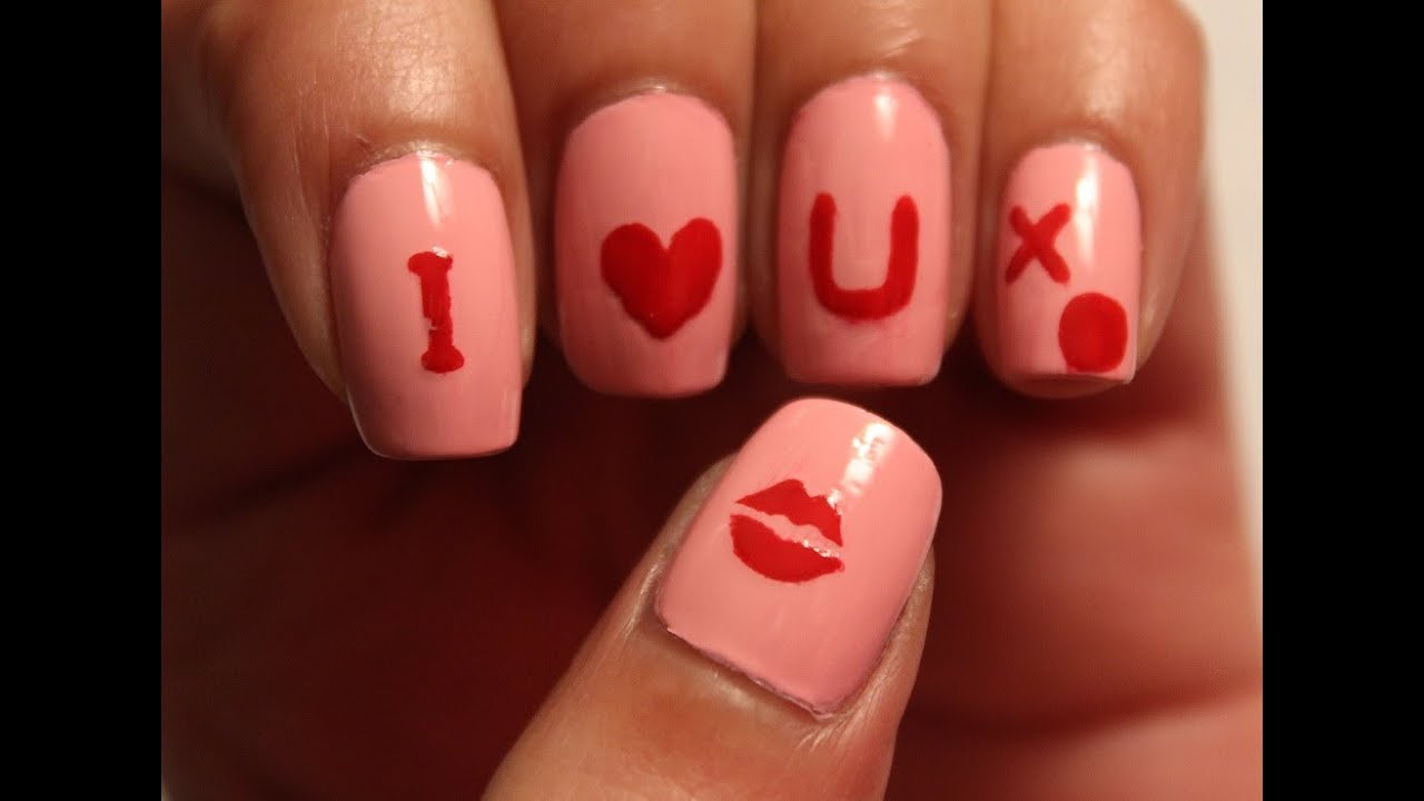 Valentine's Day I Love You Nails (Tutorial and review) | Dee2102 - YouTube