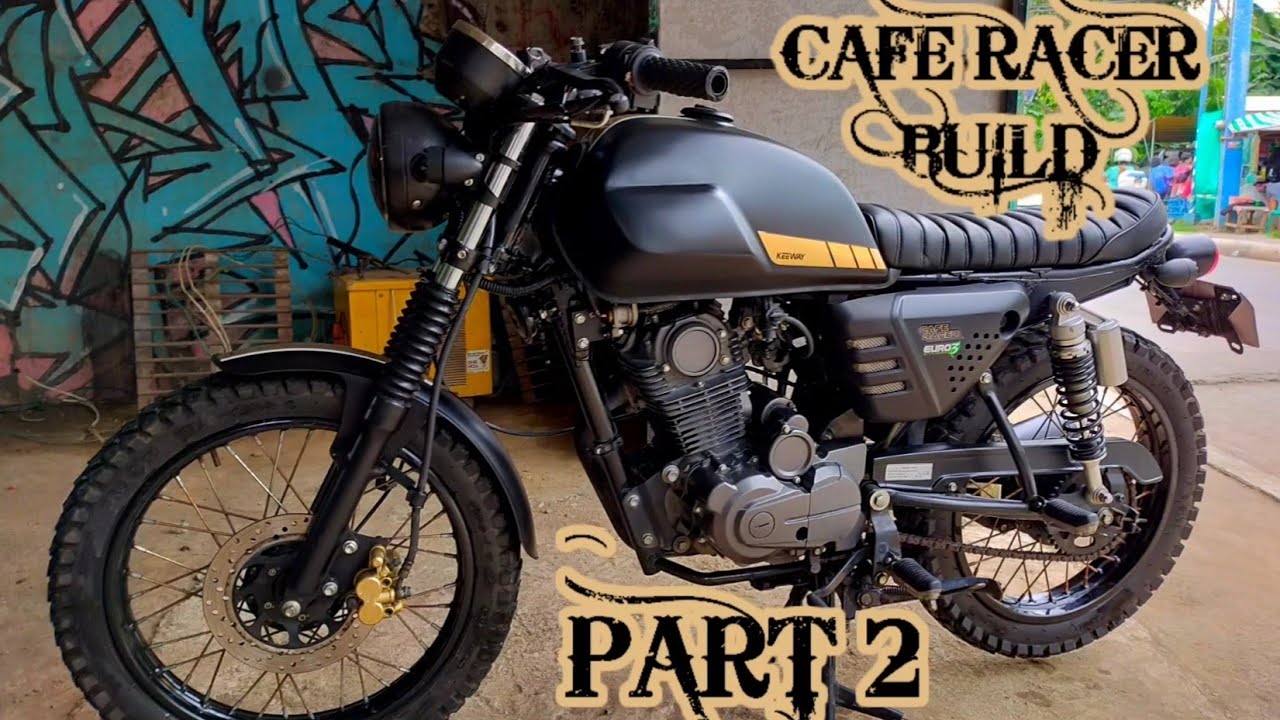 EURO KEEWAY 152 CAFE RACER BUILD MATTE BLACK PAINT - YouTube