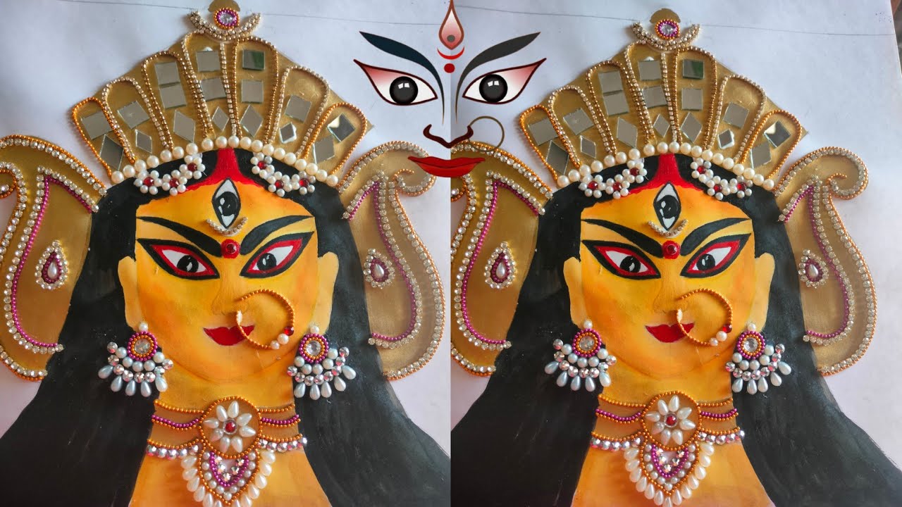 Simple,easy and beautiful Maa Durga Face Drawing for beginners 🎨 # ...