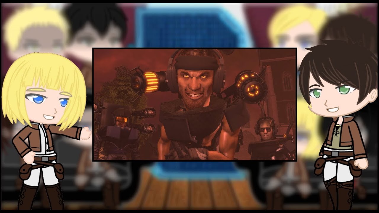 AOT/Attack On Titan react to Skibidi Toilet 77 (Part 1) | Gacha React - YouTube