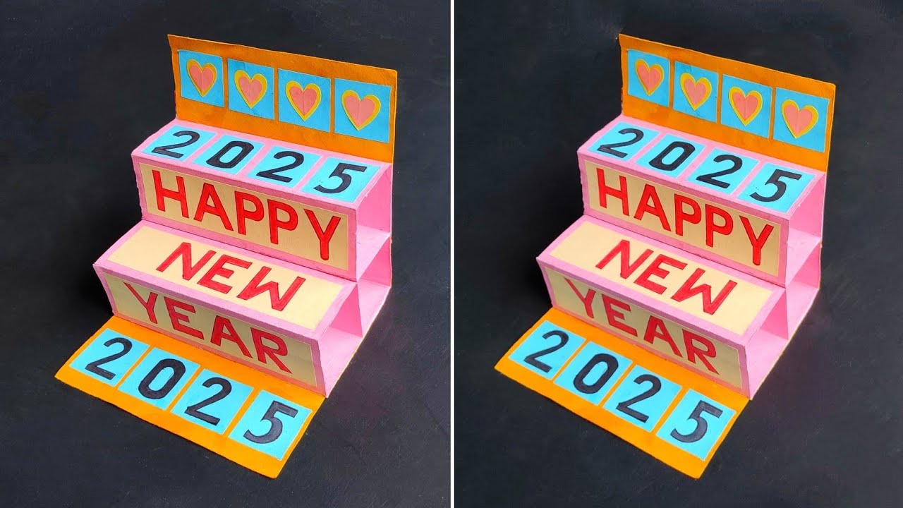 Happy new year card 2025 | New year pop up card 2025 | New year ...