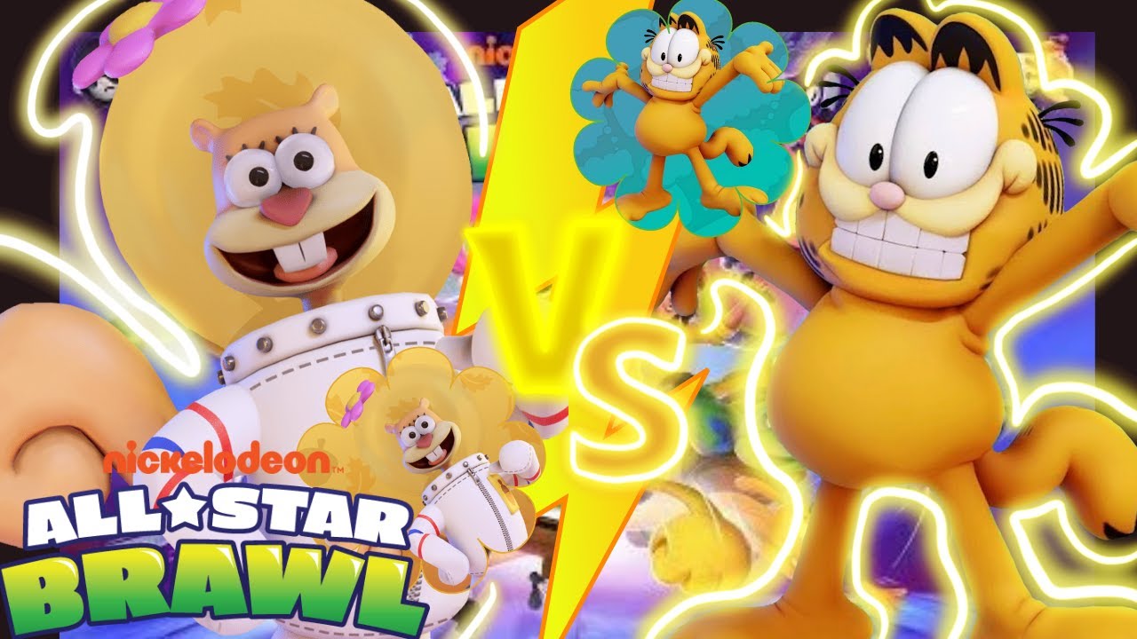 Nickelodeon All-Star Brawl | Sandy Cheeks VS Garfield - YouTube