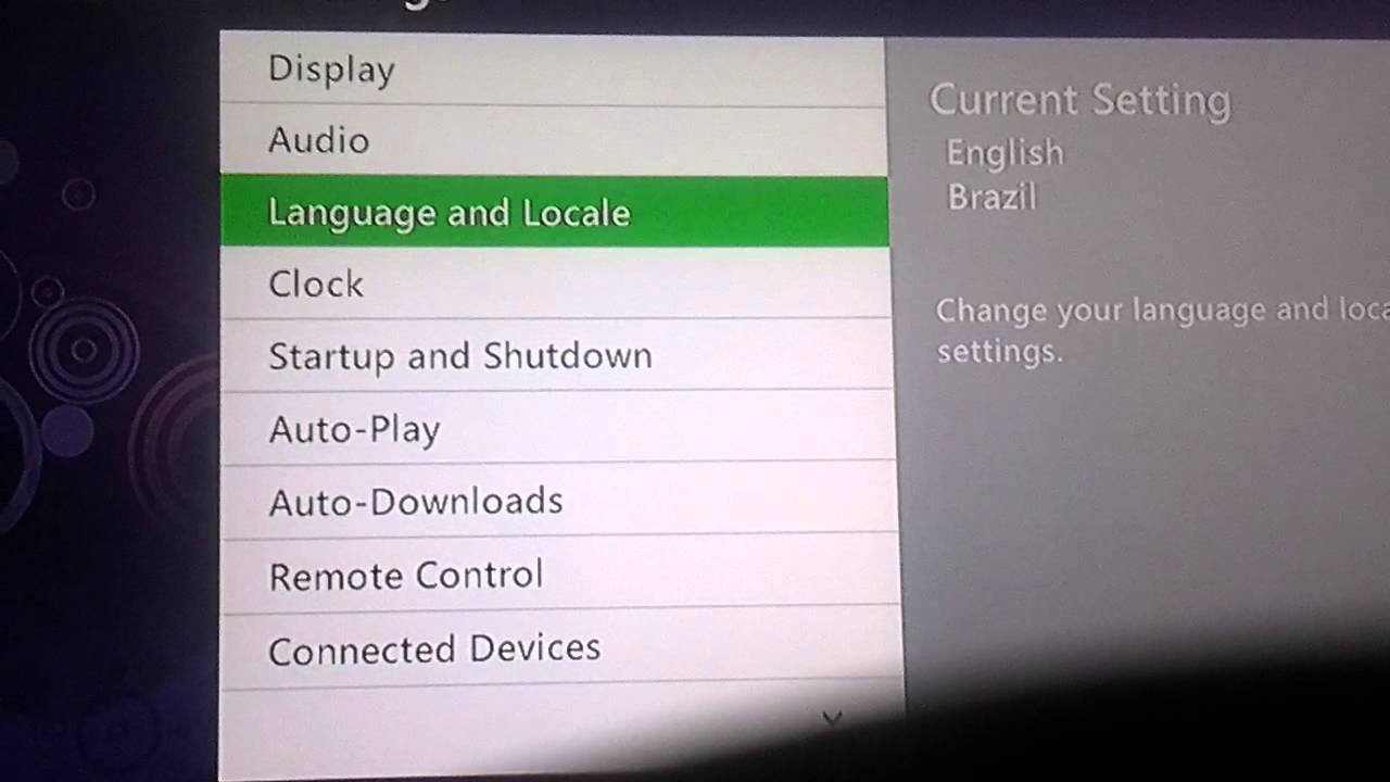 Como mudar o idioma do seu xbox 360 - YouTube