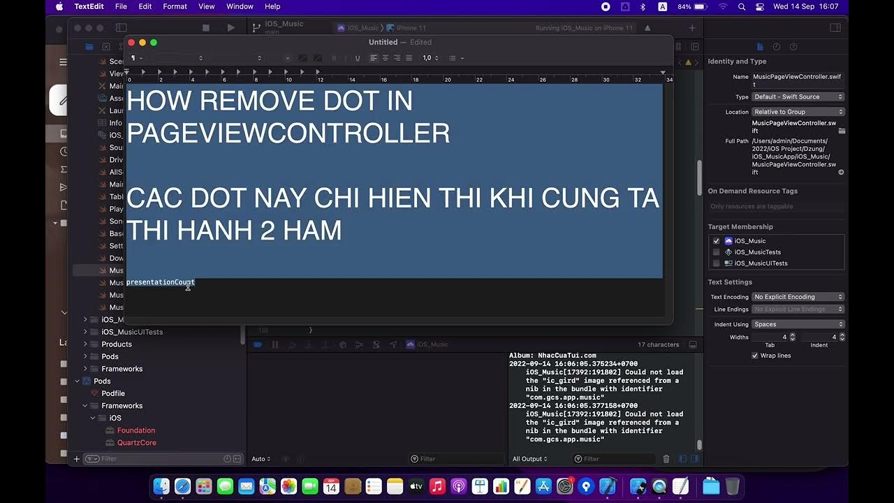 an hien dot trong uipageviewcontroller - YouTube