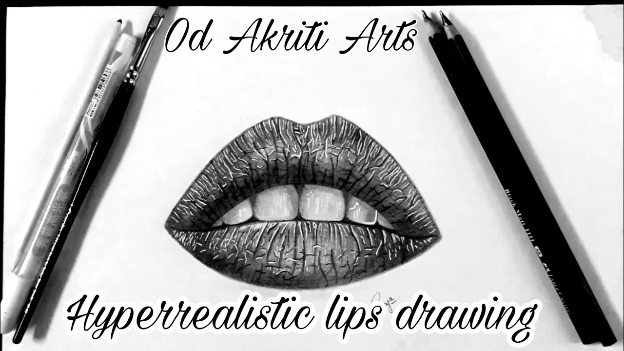 Hyper realistic lips drawing💋|how to draw hyper realistic lips tutorial ...
