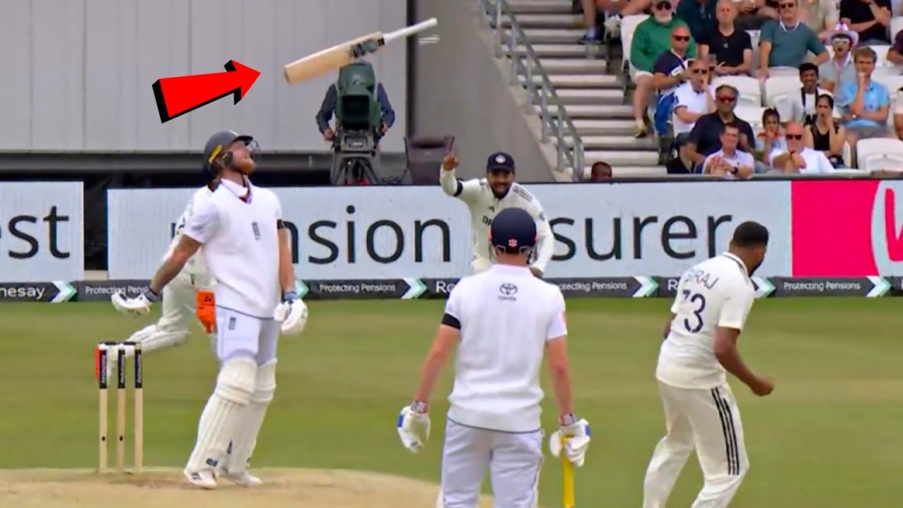 Ben Stokes Throw His Bat After Siraj Takes His Wicket ll Ben Stokes ...