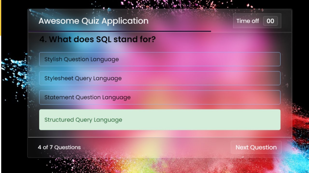 quiz app demo using html css and javascript for beginner - YouTube