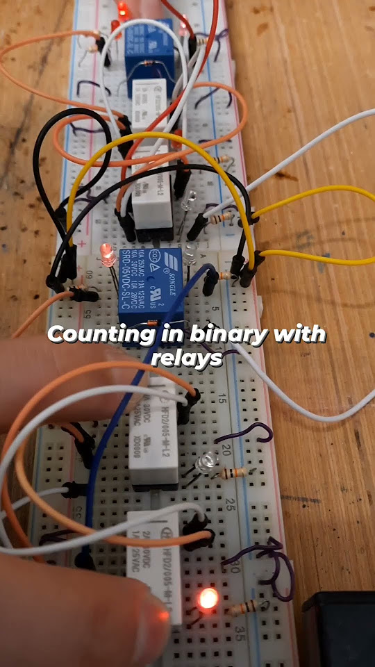 Counting in Binary with Relays | Simple Binary Counter Circuit #electronics - YouTube
