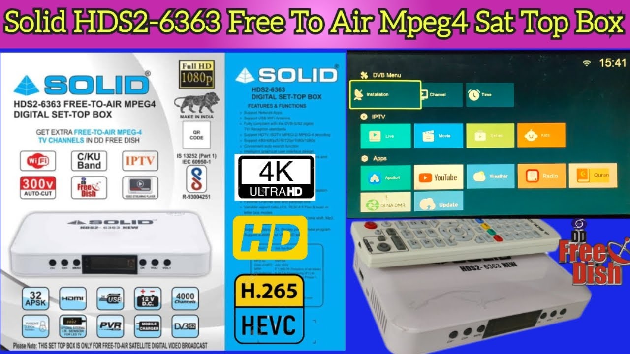 Solid HD S2 MPEG4 SAT TOP BOX 🔥!! Free To Set top box !! Solid 6363 Sat ...