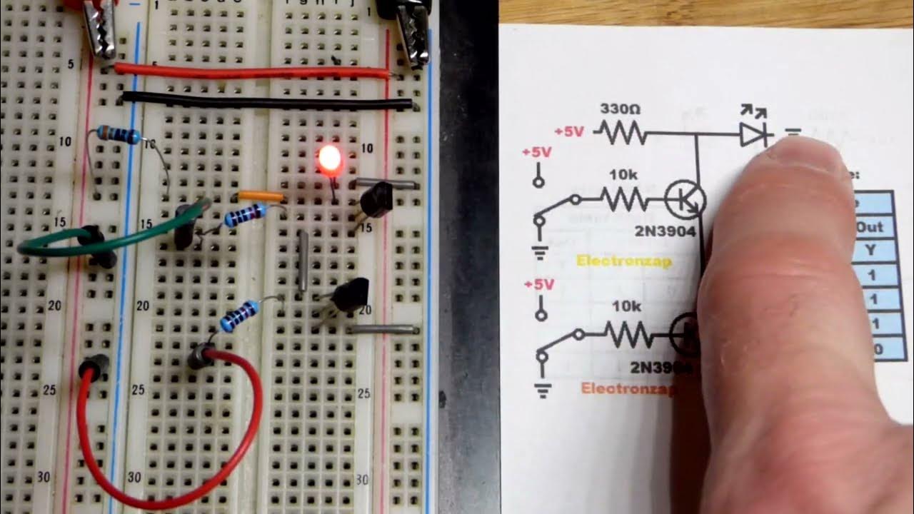 NPN BJT 2N3904 NAND Gate demo circuit for learning electronics shorts 79 - YouTube