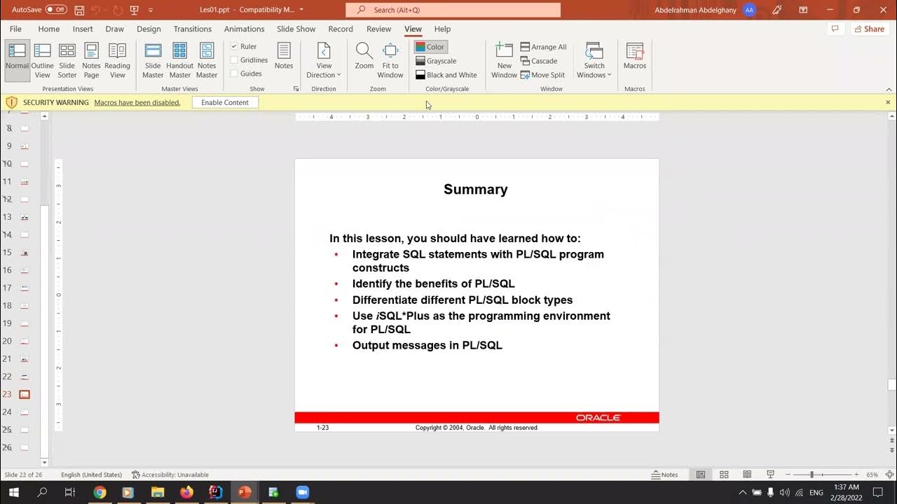 Oracle PLSQL lesson 1,2 - Dr. Abdelrahman M. Abdelgany شرح عربي - YouTube