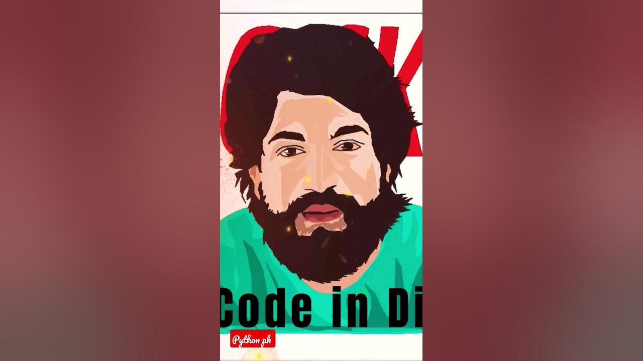 Draw Rocky Bhai Using Python Python Pythonturtle Pythonstatus Python3 Pythonprogramming