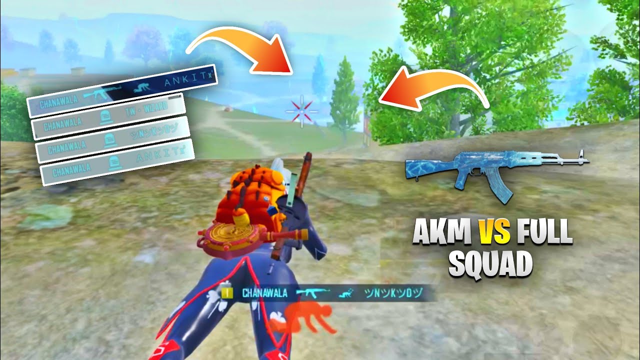 AKM VS FULL SQUAD 😱 | AKM + 3X SPRAY ON FULL SQUAD | 1VS4 WITH AKM ...