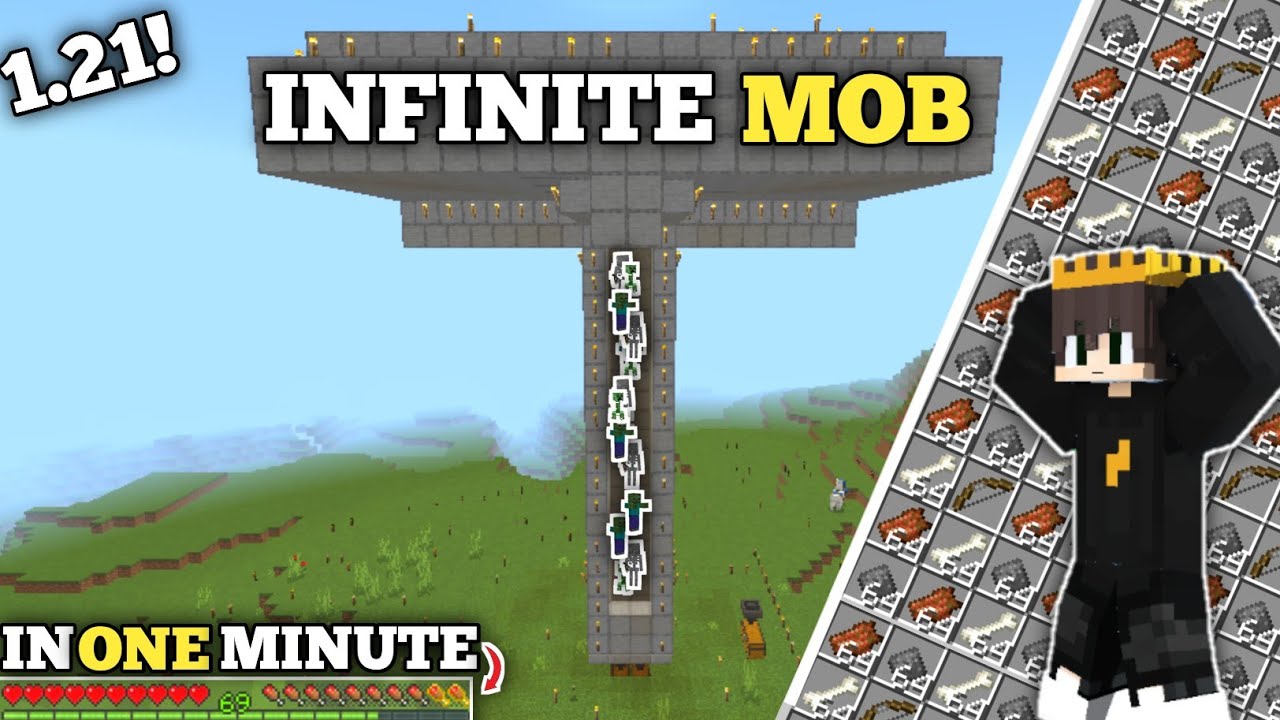 INSANE 1.21 MOB XP FARM FOR MINECRAFT BEDROCK EDITION (1089 MOB PER ...