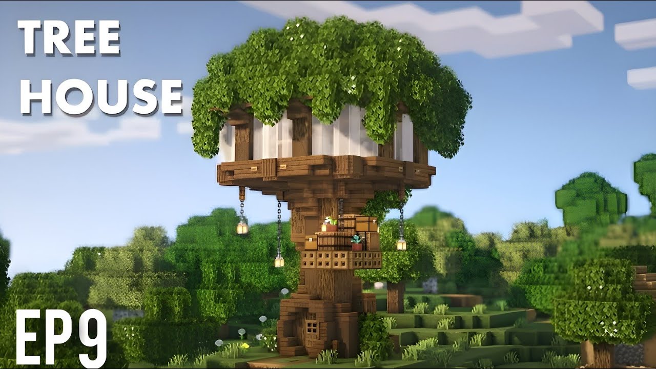 I Build Beautiful Tree House In Minecraft | Jungle Only World | #9 ...