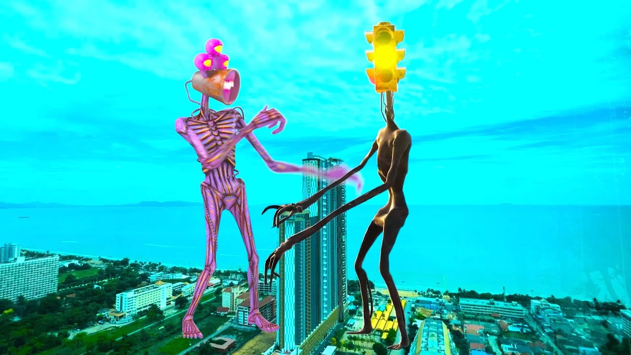 Traffic Light head VS Siren Head en la vida real 😱 - YouTube