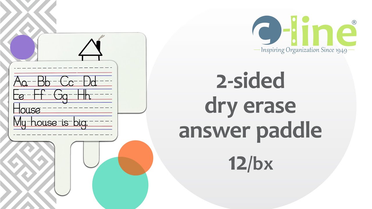 Two-Sided Dry Erase Answer Paddle - C-Line Products - 40670 - YouTube