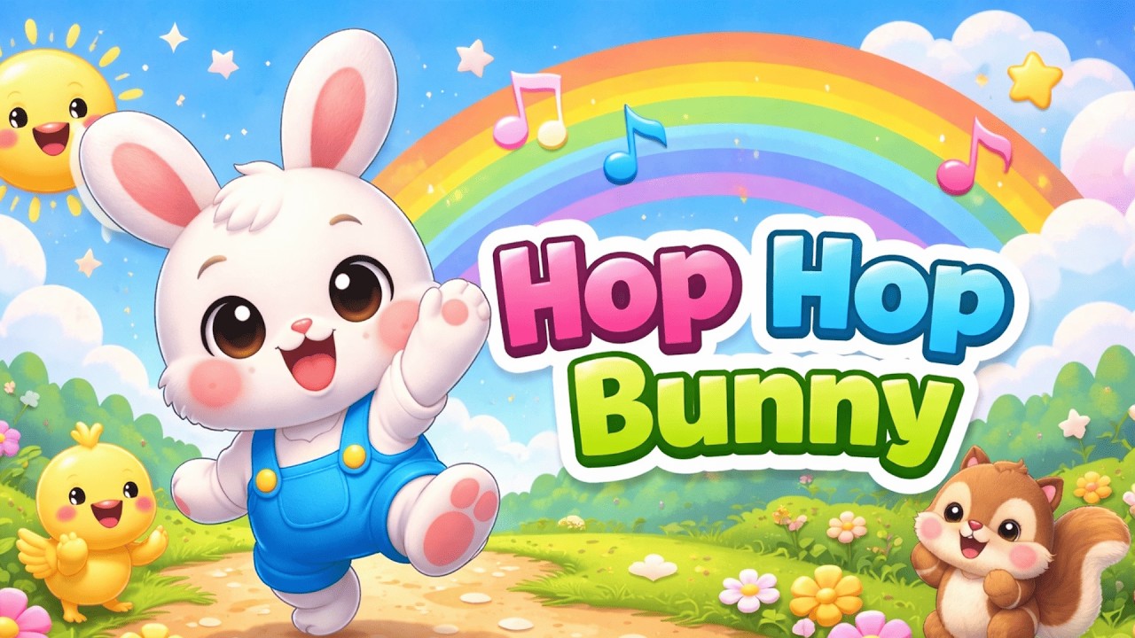 Hop Hop Bunny 🐰 | Bunny Dance Song for Kids | बच्चों का मजेदार राइम्स ...