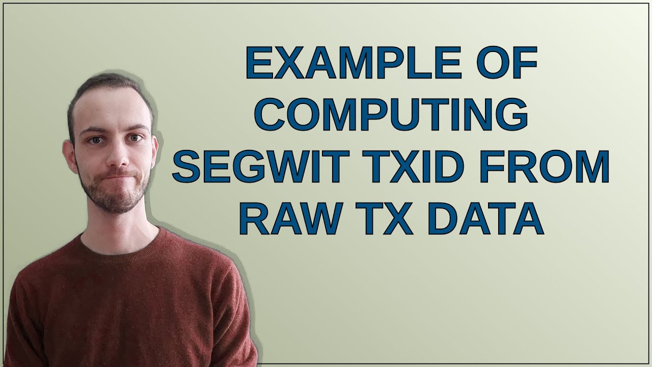 Bitcoin: Example of computing segwit txid from raw tx data - YouTube