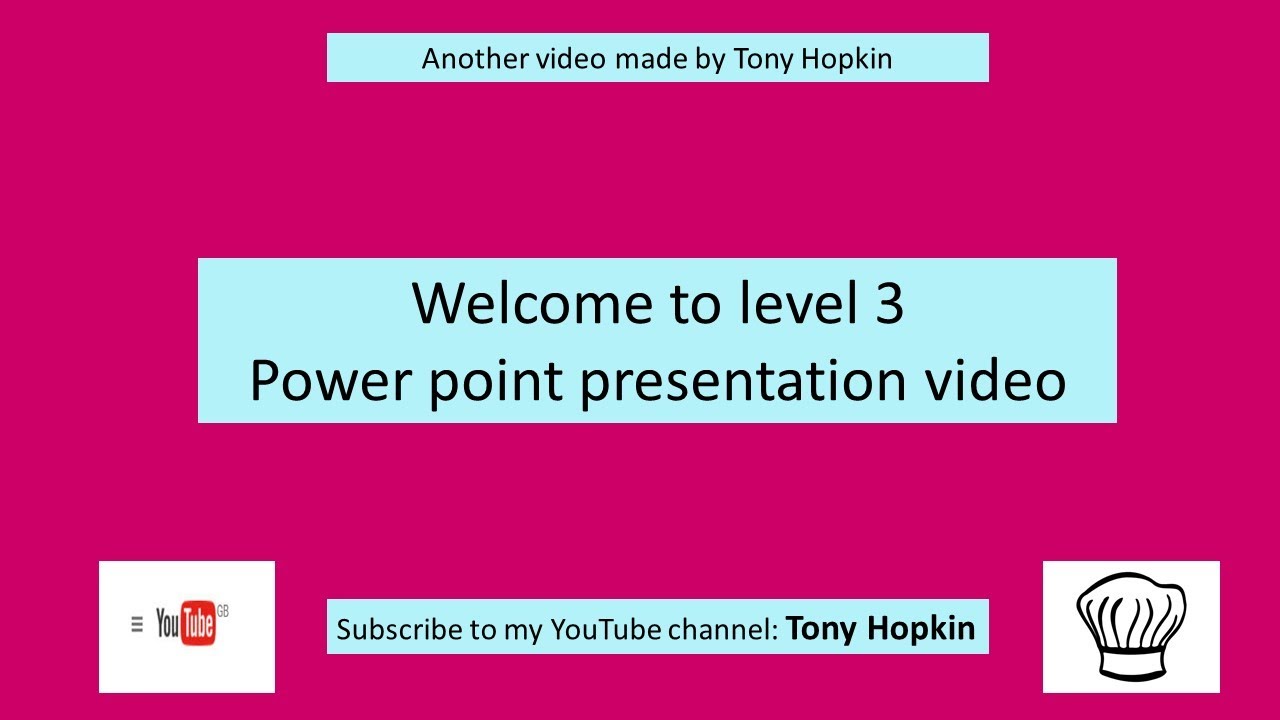 Welcome to level 3 Power point presentation - YouTube