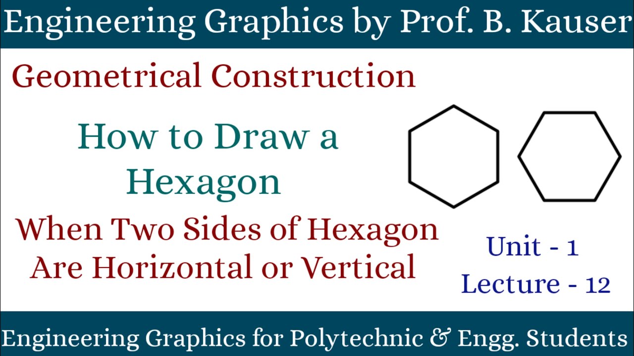 How To Draw a Hexagon | With Two Sides Horizontal or Vertical ...