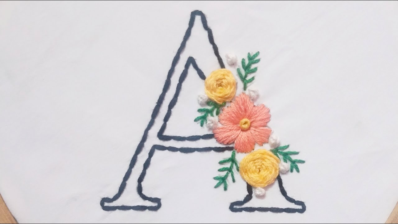 A letter embroidery design | simple embroidery design | embroidery ...