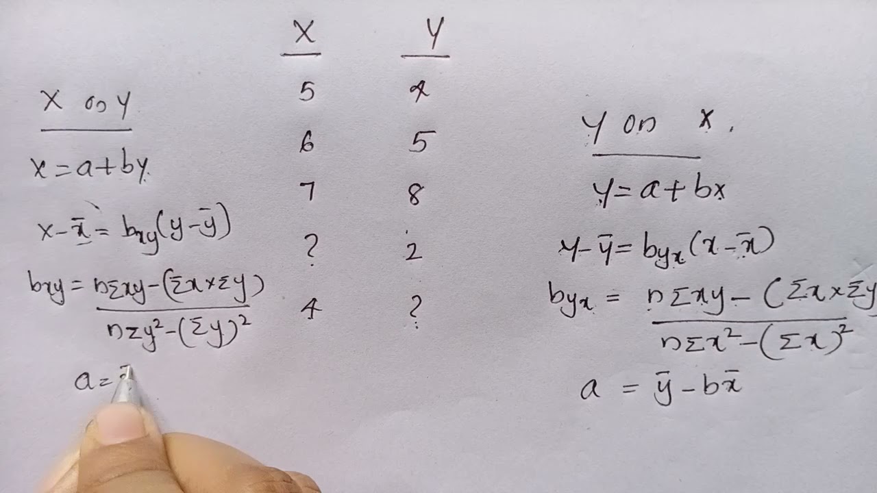 Regression equation of y on x and x on y|problems&solutions|chapter 4 ...