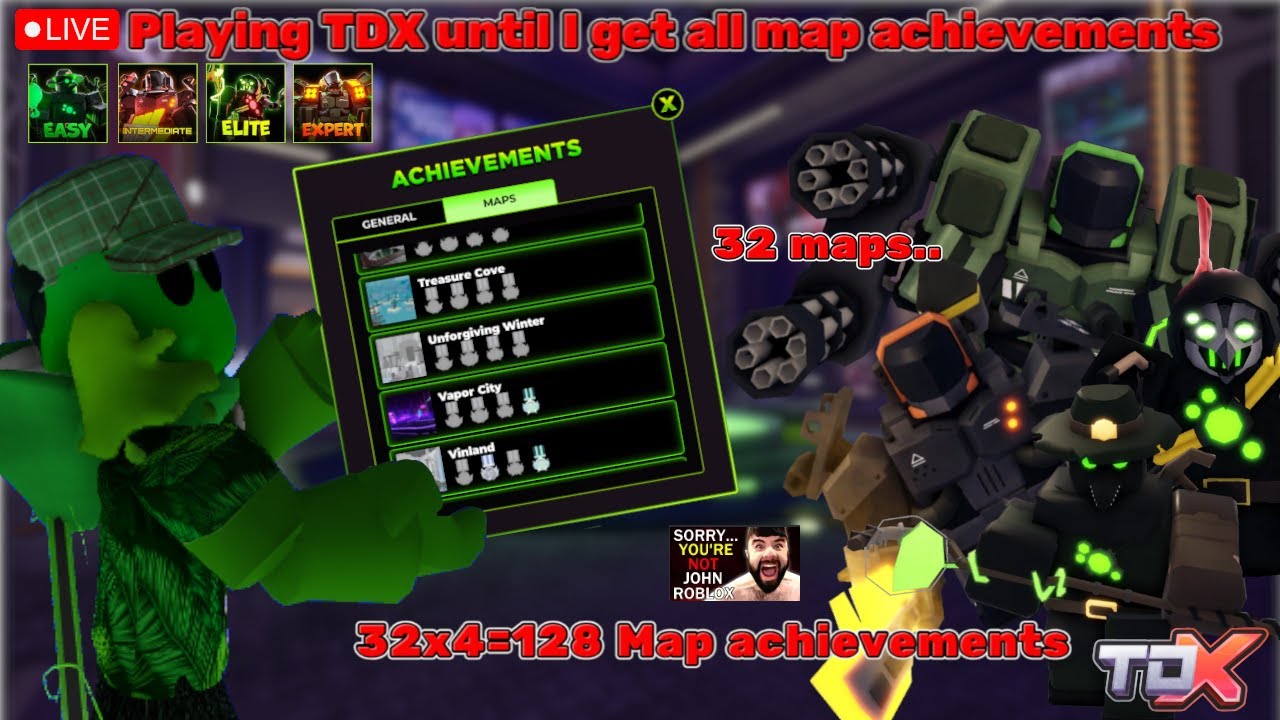 (Live 🔴) Playing TDX until I get all map achievements prad 2 (Strm 77 ...