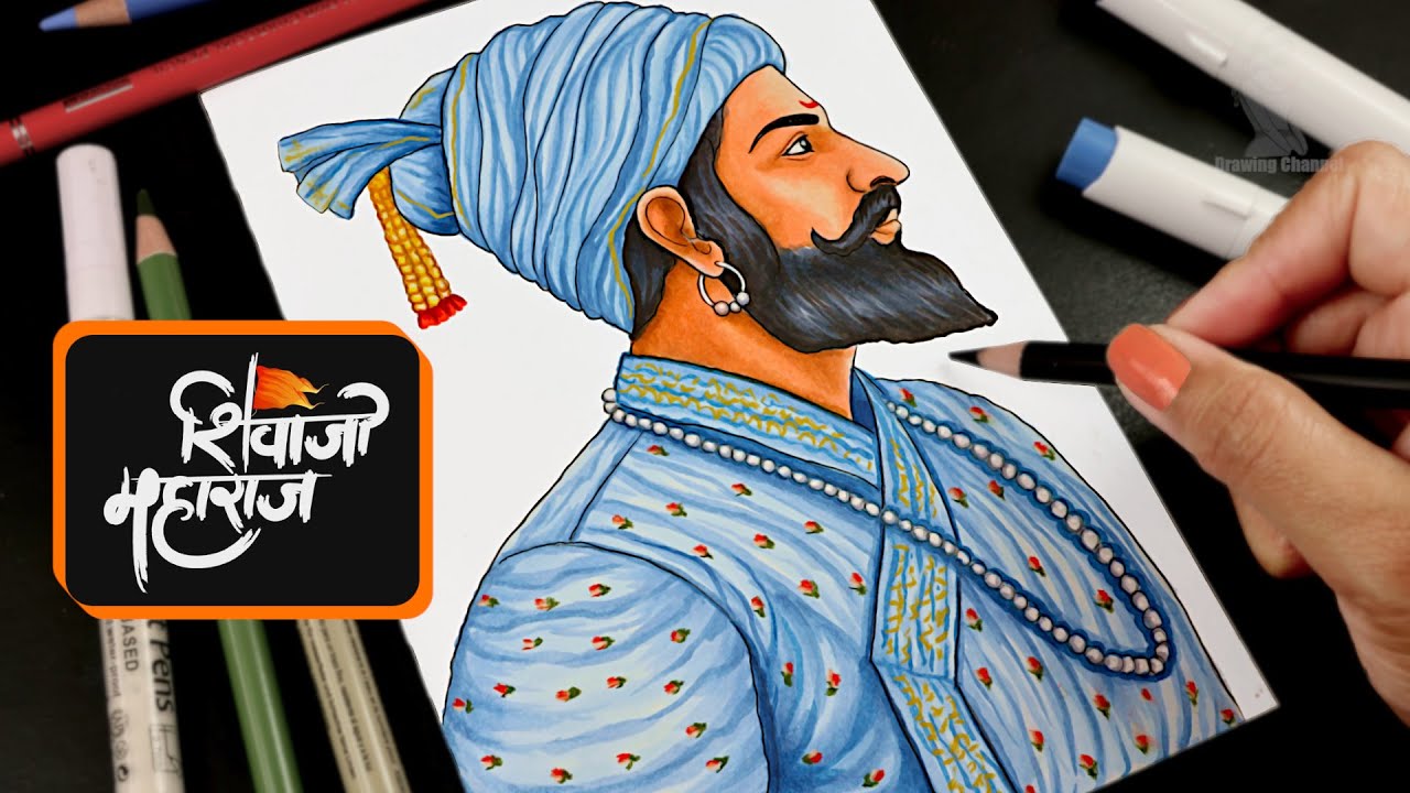 Chhatrapati Shivaji Maharaj Shiv Jayanti Drawing | Drawing Shivaji ...