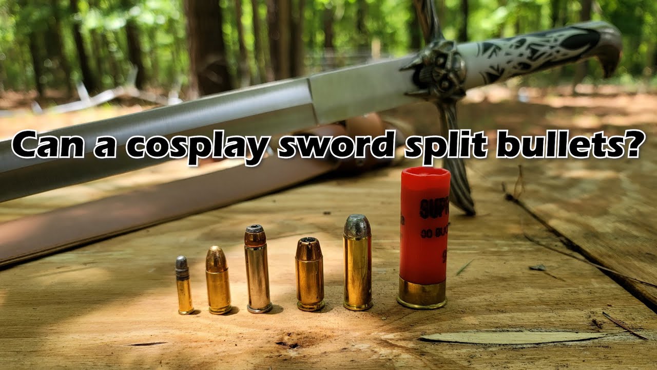 Can a cosplay sword split a bullet? - YouTube