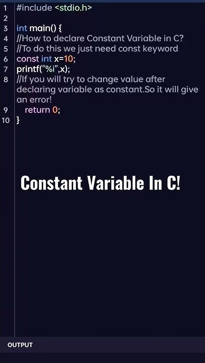 How to declare Constant Variable in C? #c #shorts - YouTube
