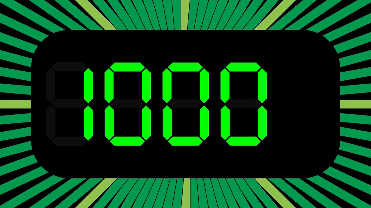 1000 Second Digital Countdown - YouTube