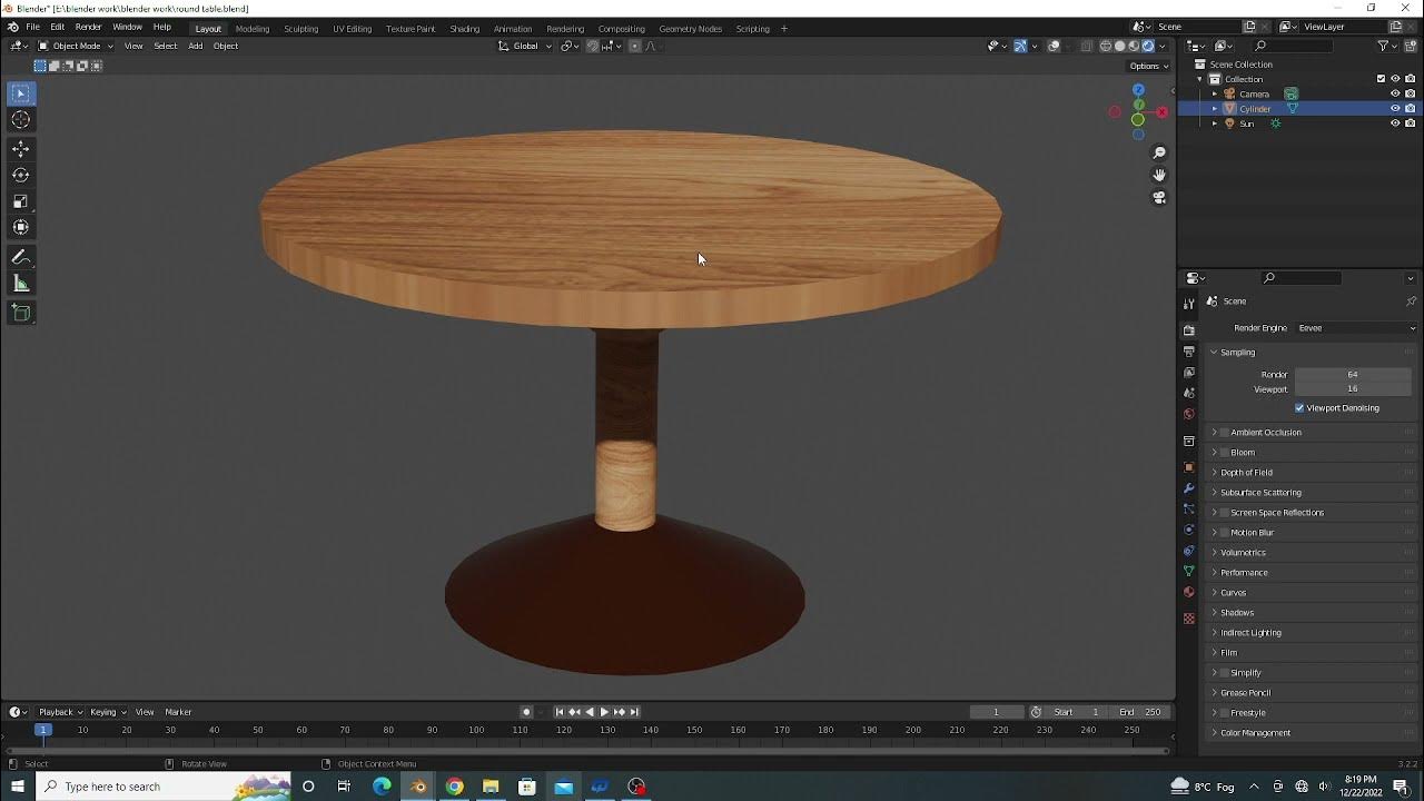 Creating a round wooden table in blender. Easy blender tricks - YouTube