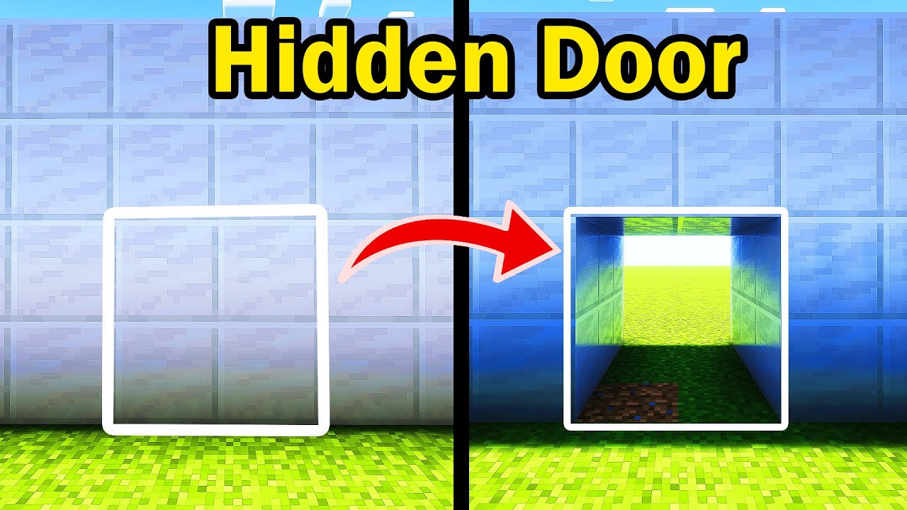 Minecraft : How to build hidden door !! ( easy) - YouTube
